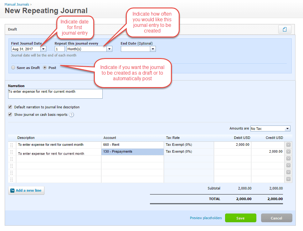 Automation In Xero Part III Repeating Journal Entries